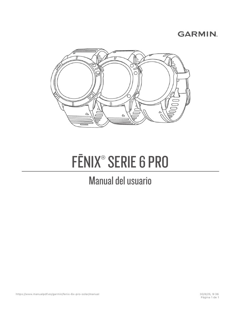Manual Garmin Fenix 6X Pro Solar (Español - 142 Páginas) | PDF