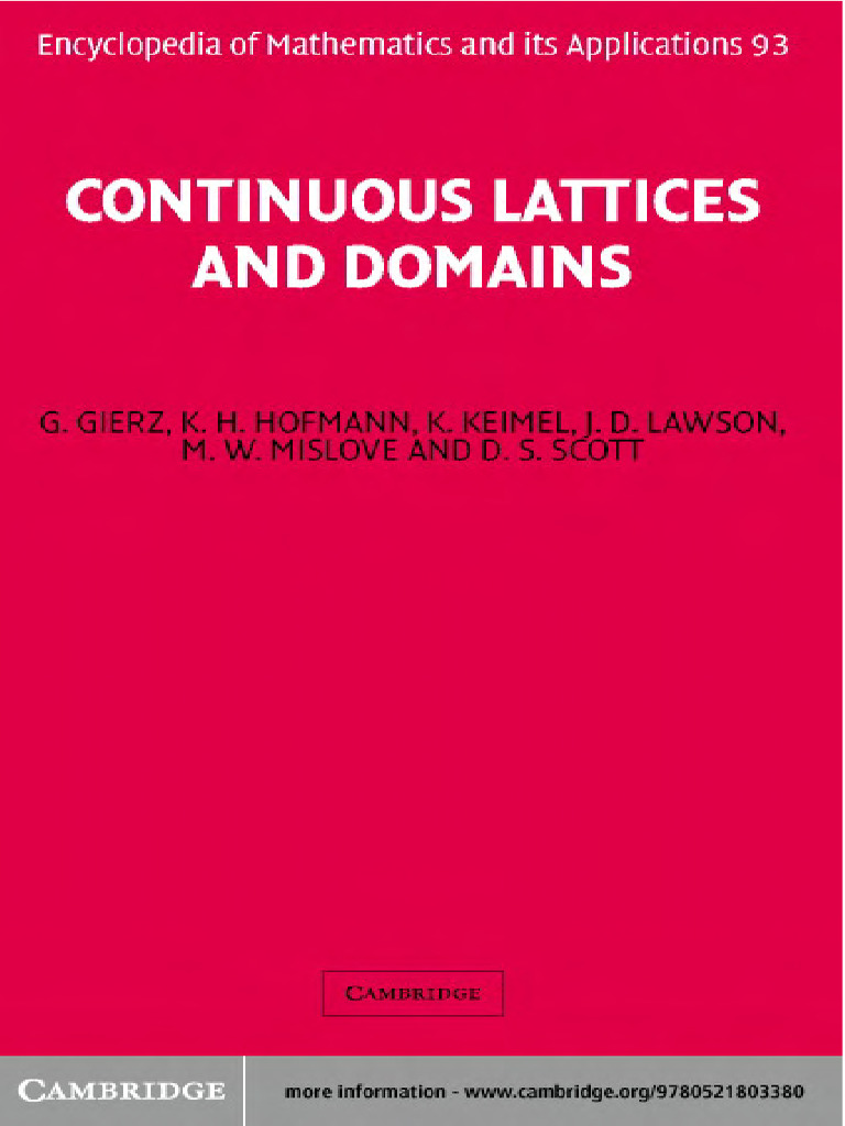 Continuous Lattices and Domains | PDF | Set (Mathematics) | Continuous Function