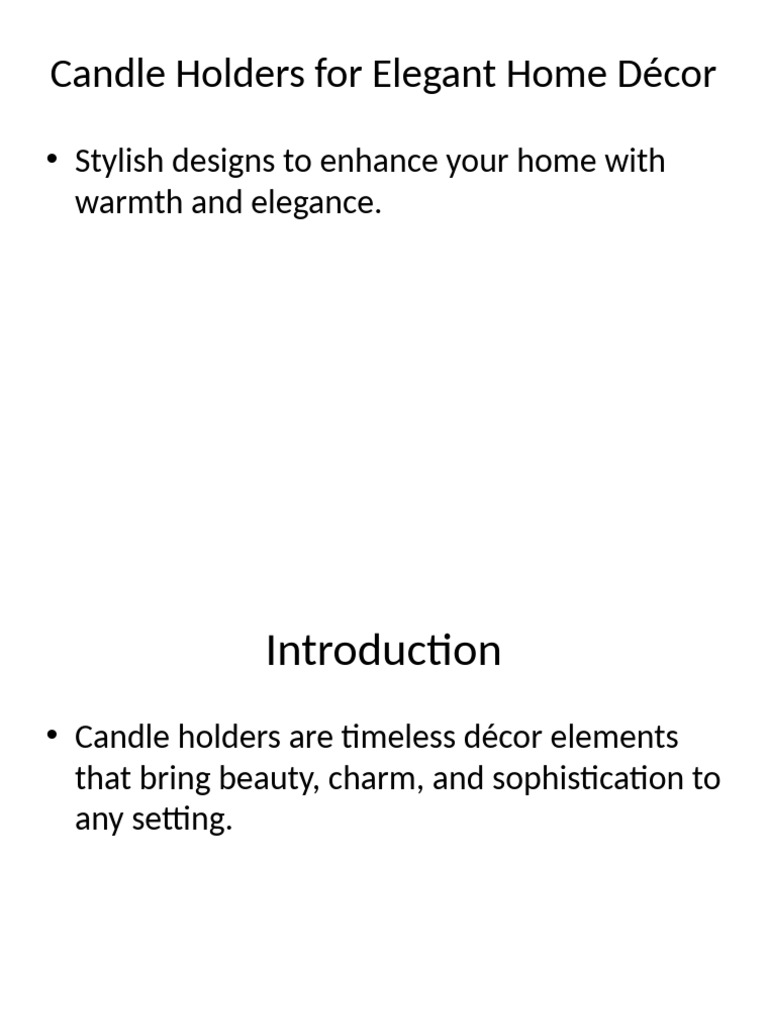 Candle Holders Presentation | PDF