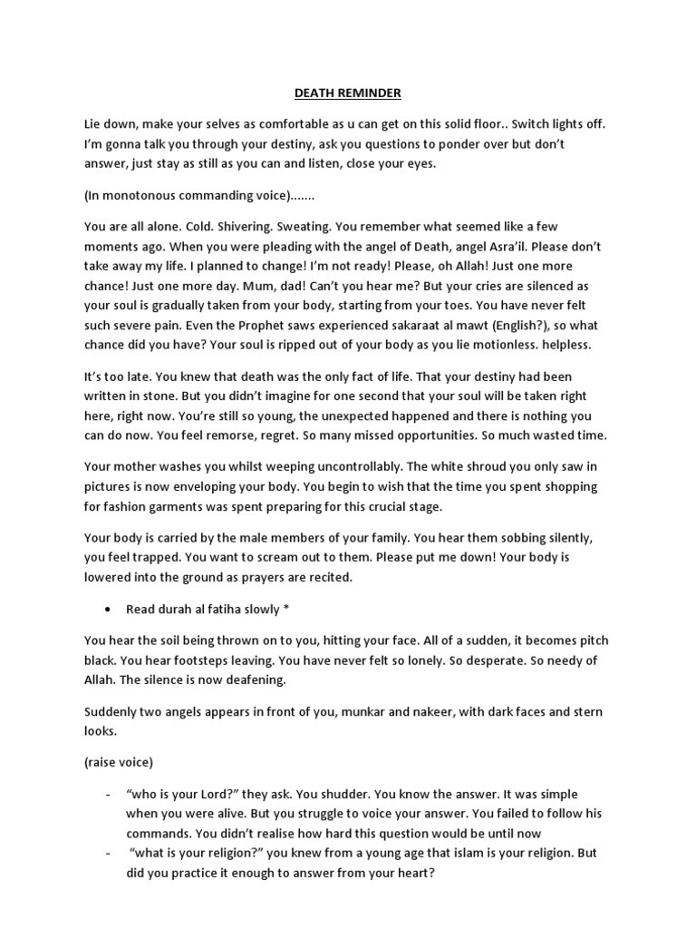 Death Reminder | Download Free PDF | Muhammad | Hadith