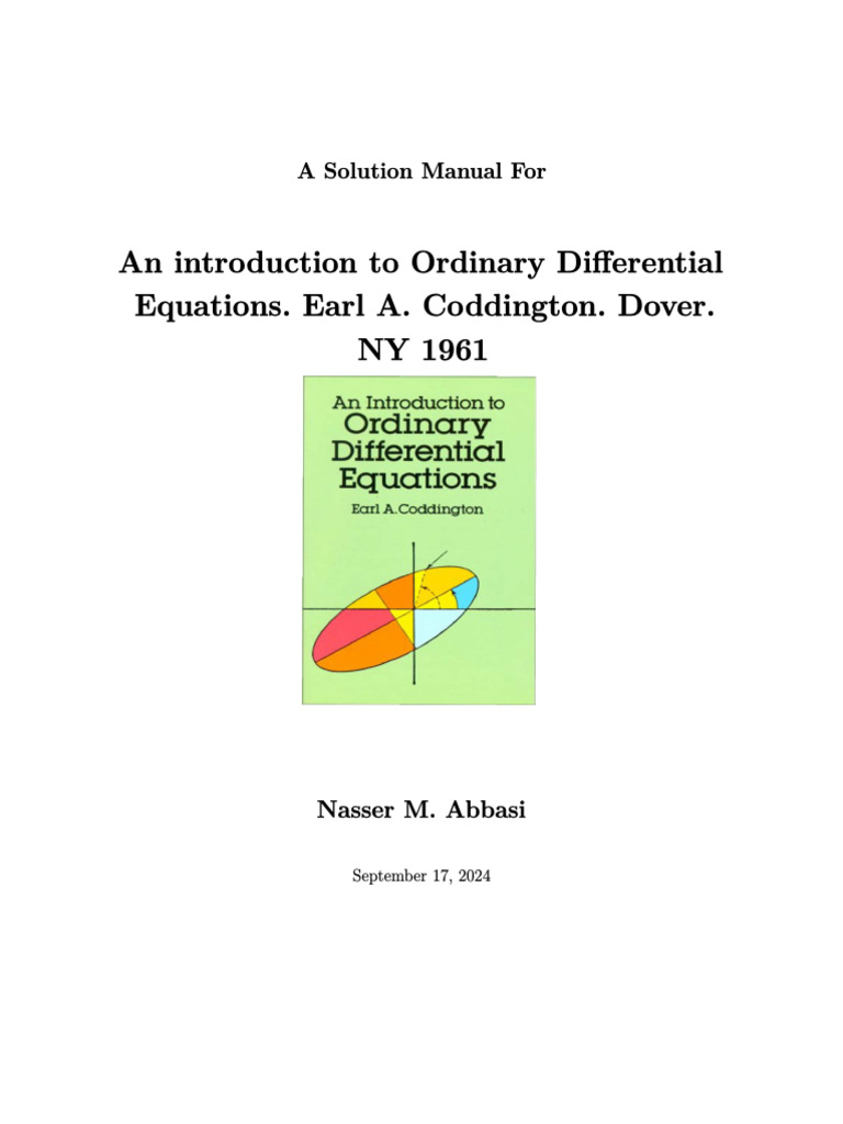 ODE Solution Manual: Coddington's Guide | PDF | Ordinary Differential ...