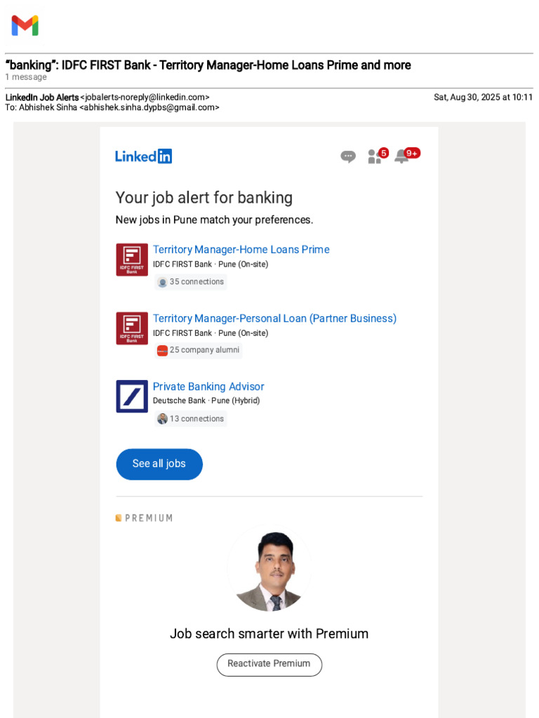 Gmail - "Banking" - IDFC FIRST Bank - Territory Manager-Home Loans ...