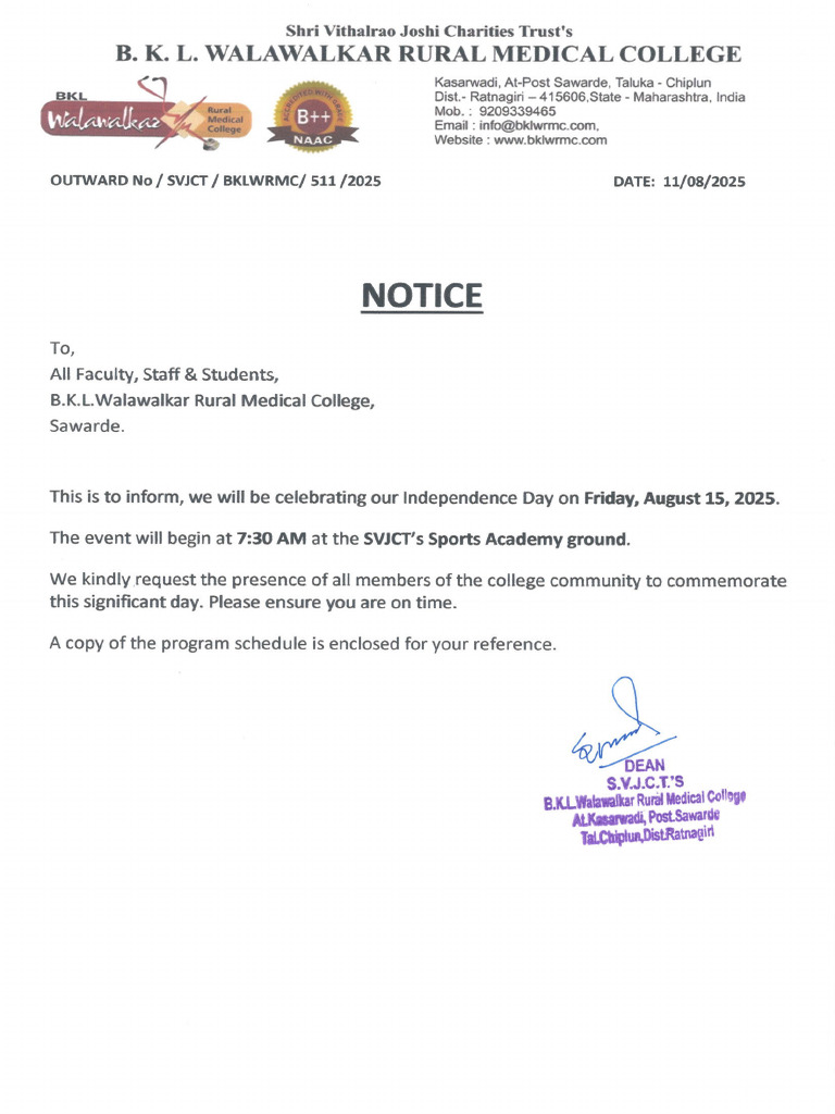 Independence Day Celebration 15 Aug 2025 OW511. | PDF