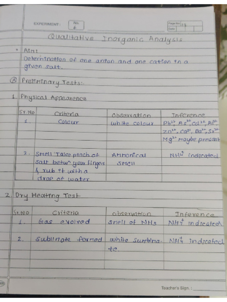 Experiment 6 Chemistry Class 12 | PDF
