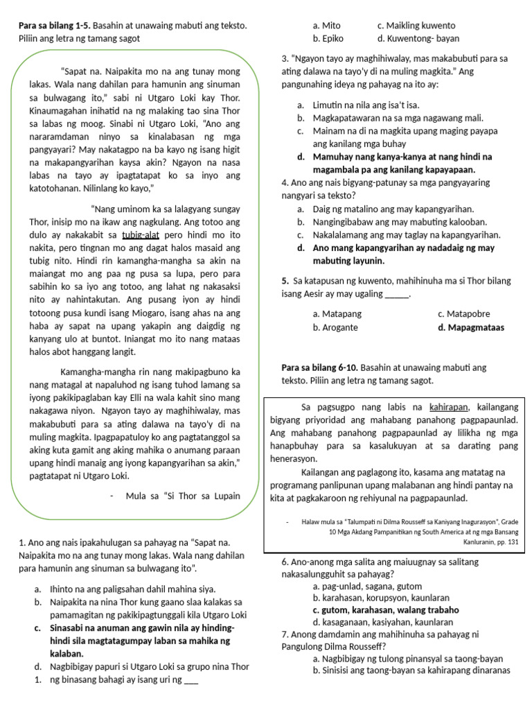 Summative Test | PDF