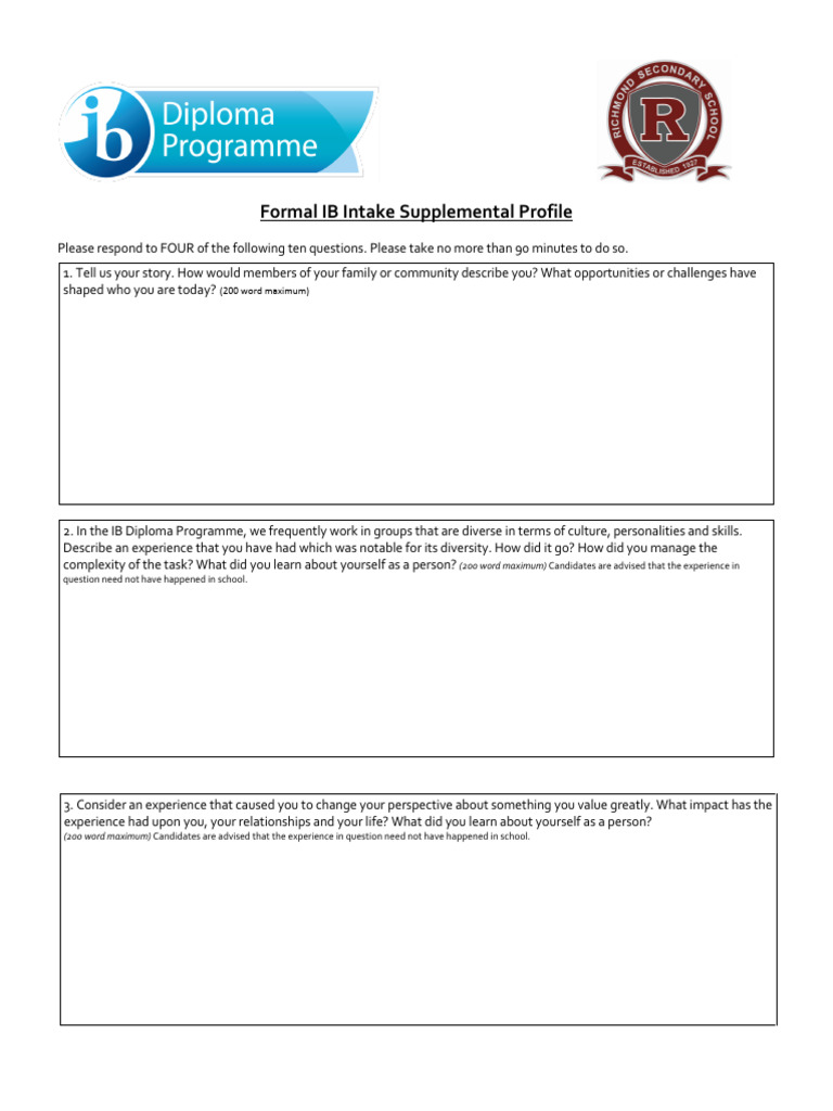 IB Intake Profile: Personal Insights | PDF | Learning | Human Communication