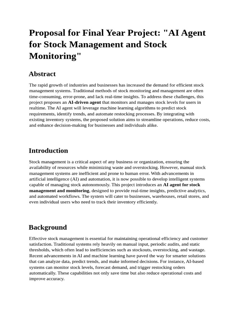 AI Agent for Sneaker Inventory Management | PDF | Artificial ...