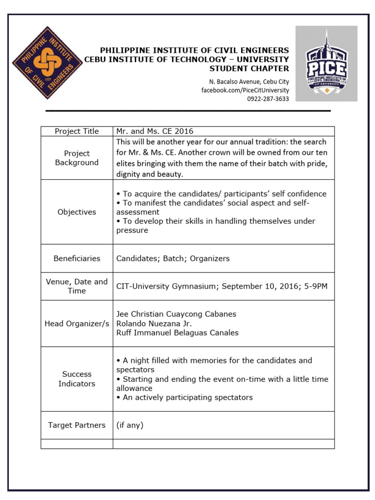 Sample For Project Proposal | PDF