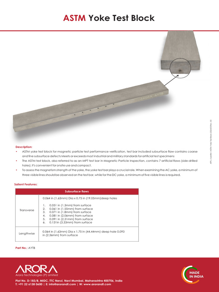 ASTM Yoke Test Block 1 | PDF