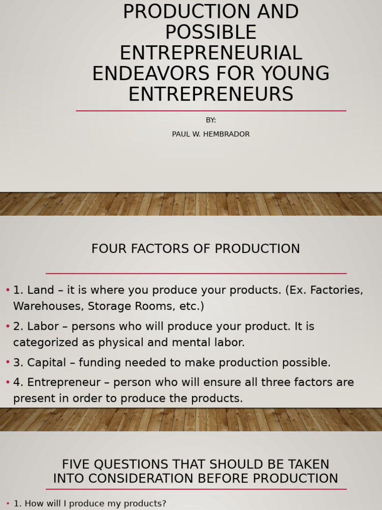 Entrepreneurial Endeavor Examples | PDF