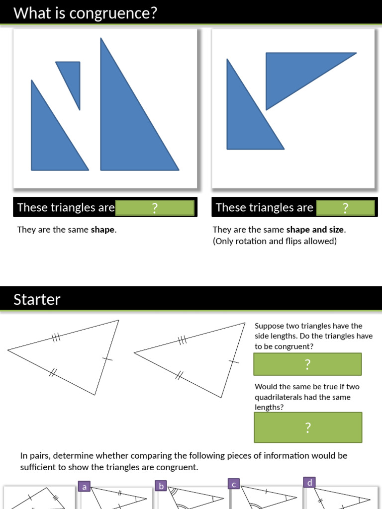 Proving Triangle Congruence Methods | PDF | Triangle | Geometric Shapes
