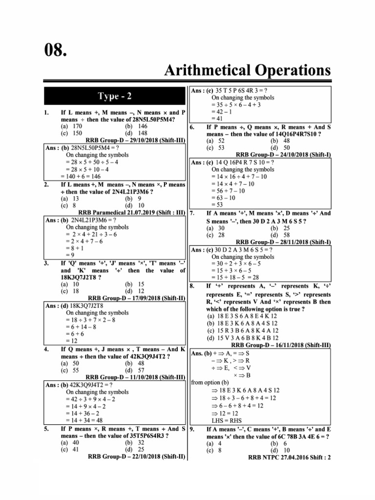 08 - Arithmetical Operation | PDF