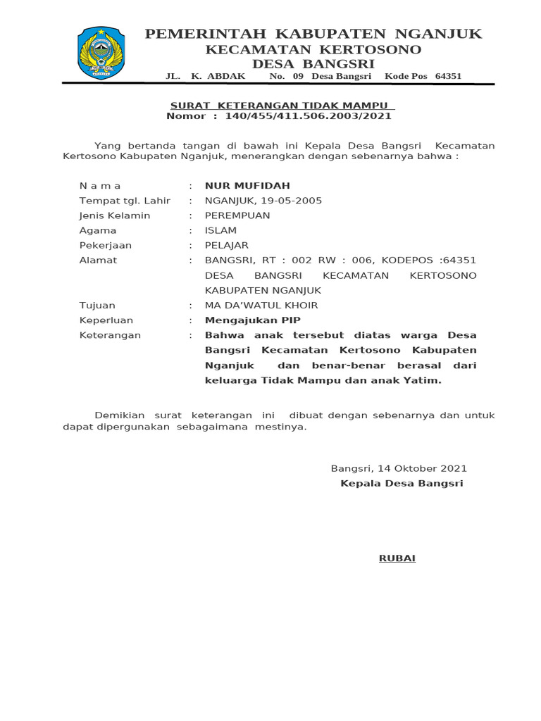 Surat SKM Sekolah | PDF