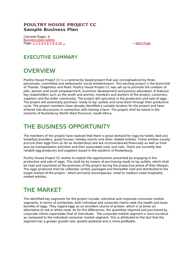 Poultry House Project Business Plan | PDF | Market Segmentation ...