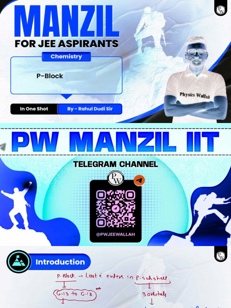 P-Block Class Notes Manzil JEE 2025 | PDF