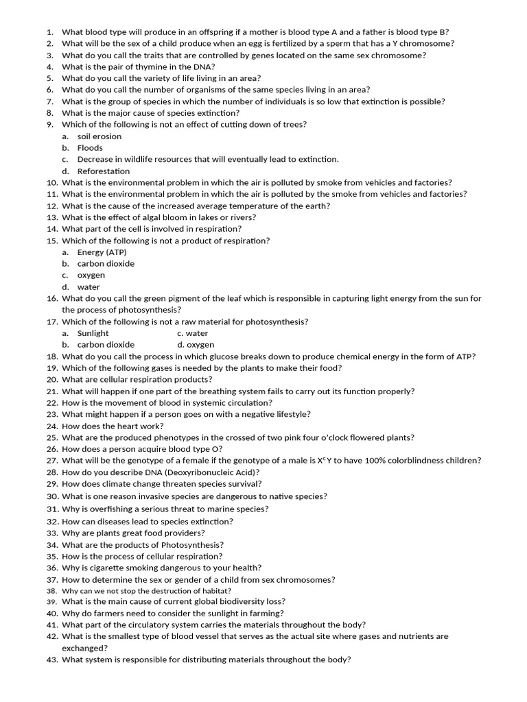 1st Grading Reviewer | PDF | Photosynthesis | Circulatory System
