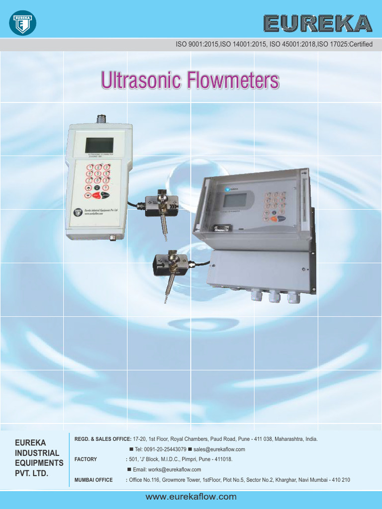 EUREKA Ultrasonic Flowmeter | PDF | Flow Measurement | Equipment