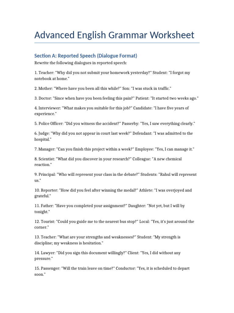 Practice Grammar Worksheet | PDF