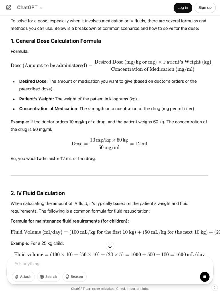 IV Fluid and Drug Dose Calculations | PDF