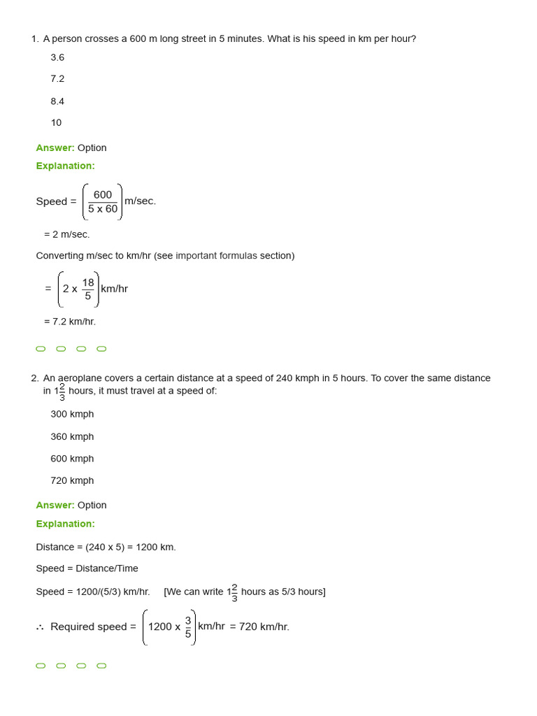 Time Speed and Distance Questions | PDF