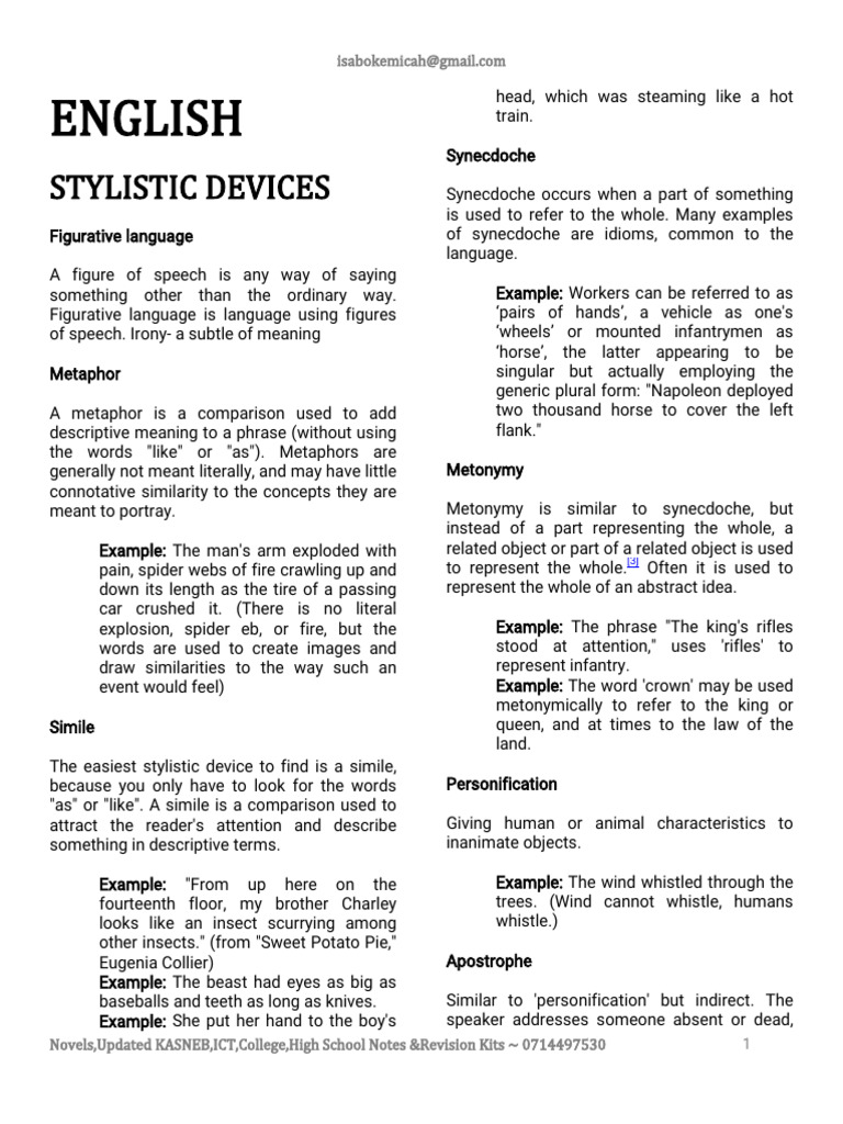 English Stylistic Devices in Poetry | PDF
