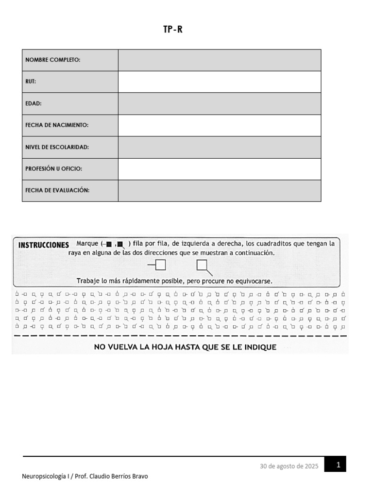 Prueba Toulouse-Piéron-Revisado (TP-R) | PDF | Atención | Ciencia cognitiva