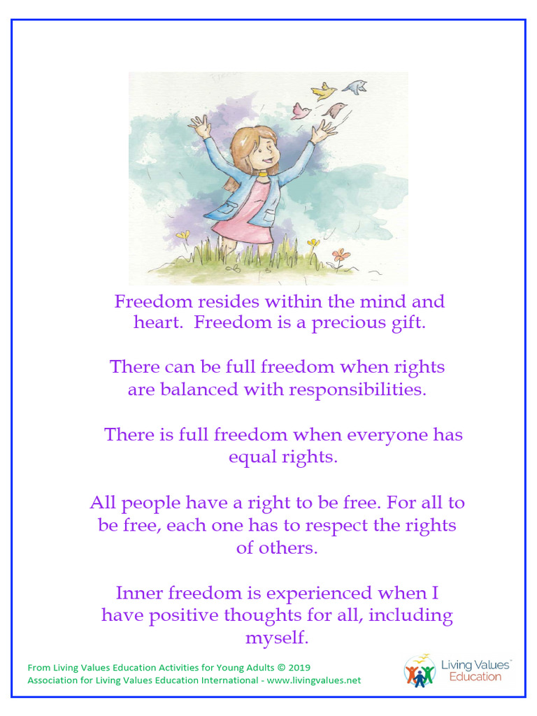 Values Education: The Essence of Freedom | PDF