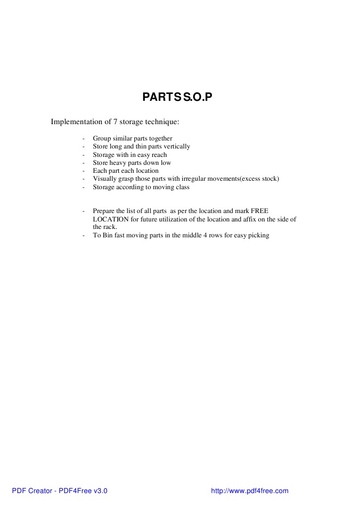 7 Storage Techniques for Parts Management | PDF