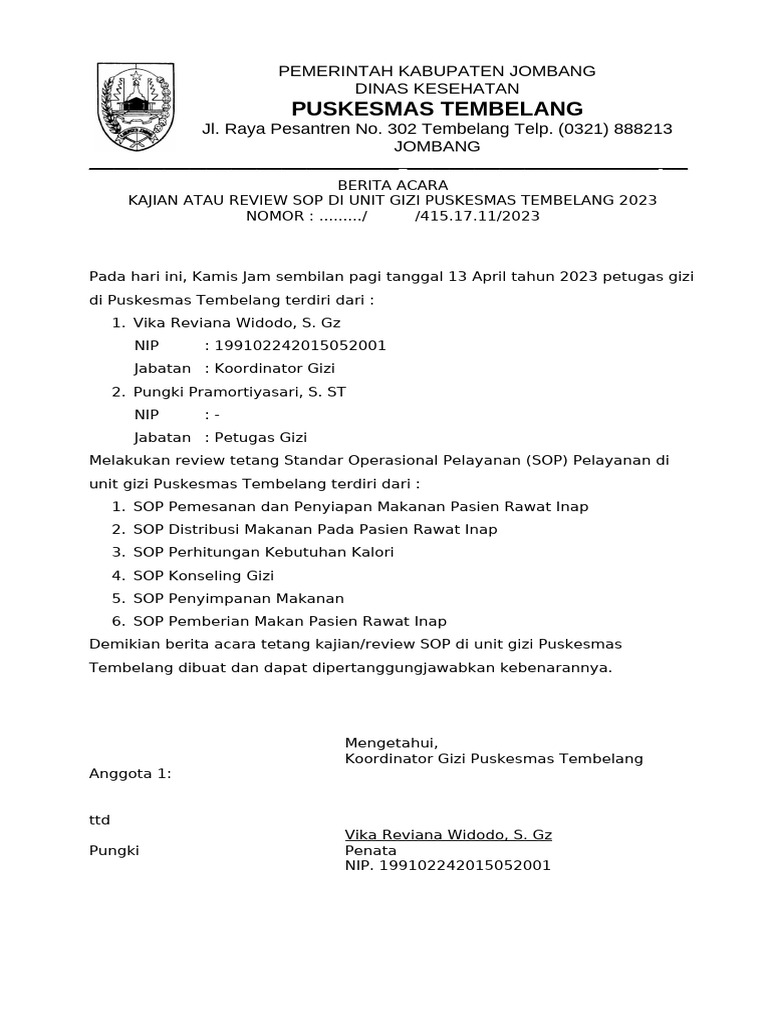 Berita Acara Kajian-Review SK | PDF