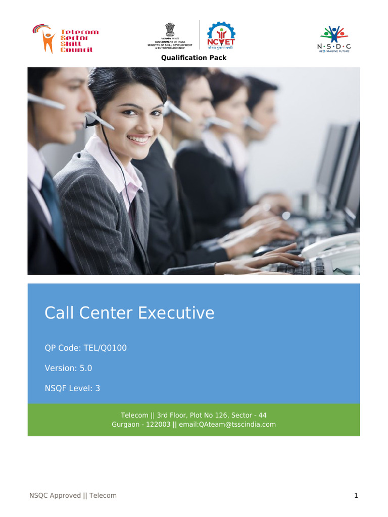 Call Center Executive Qualification Pack | PDF | Customer Relationship ...