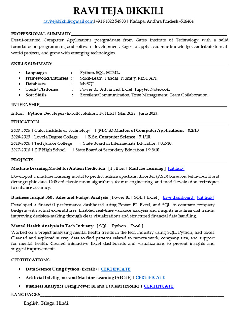Ravi Teja Bikkili - Copy-1 | PDF | Machine Learning | Data