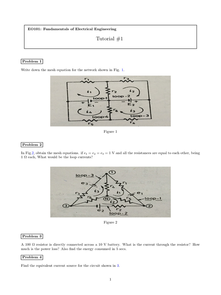 Electrical Engineering Mesh Equations Tutorial | PDF