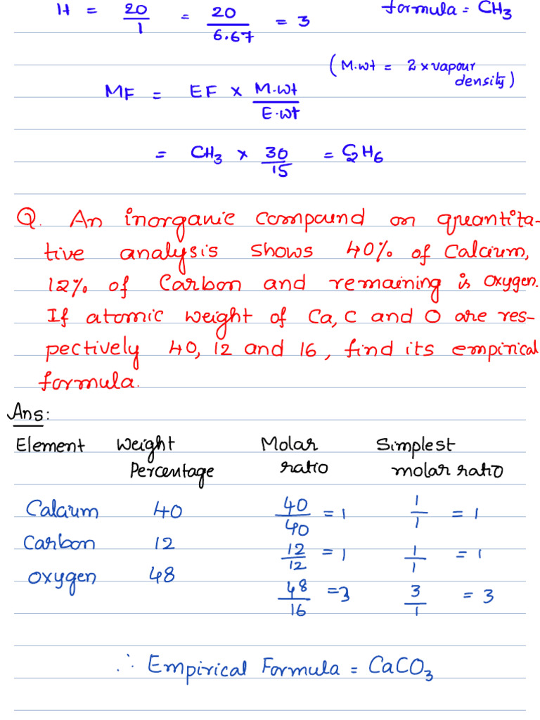 Junior Stoichiometry (Mole Concept) - 3 | PDF | Molecules | Mole (Unit)