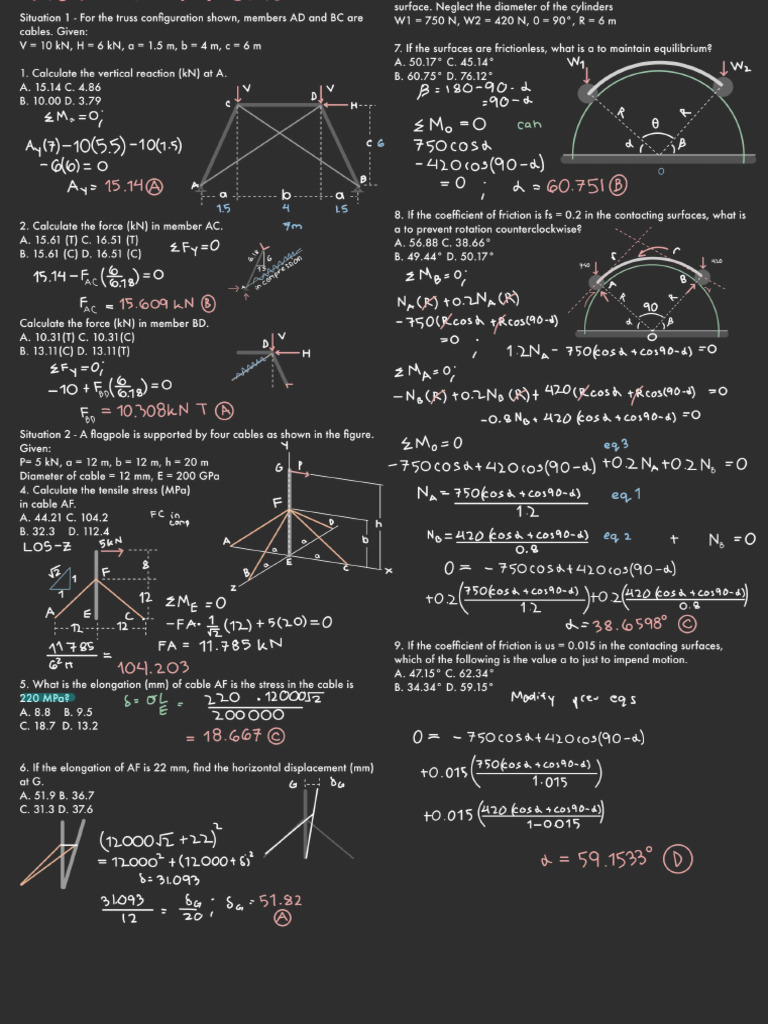 Practice Problems in Statics | PDF | Deformation (Engineering ...