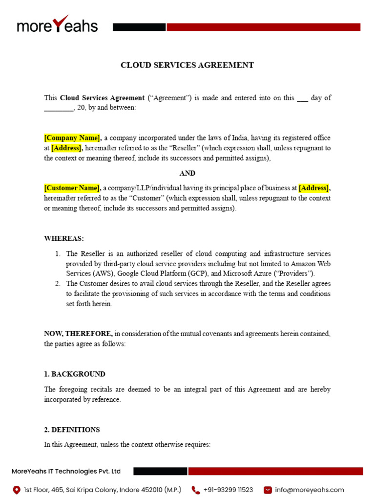 Cloud Services Agreement | PDF | Arbitration | Indemnity