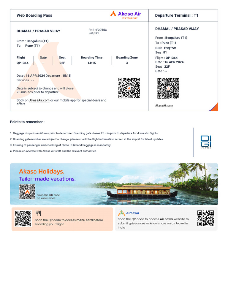BoardingPass F3QT5C BLRPNQ | PDF