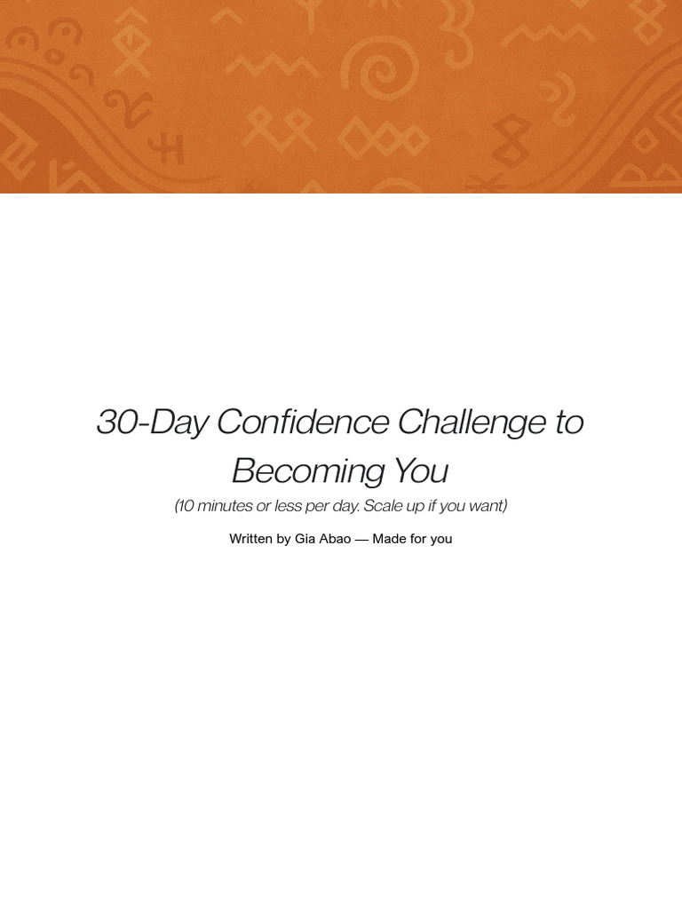 30-Day Confidence Challenge Guide | PDF | Communication | Psychological ...