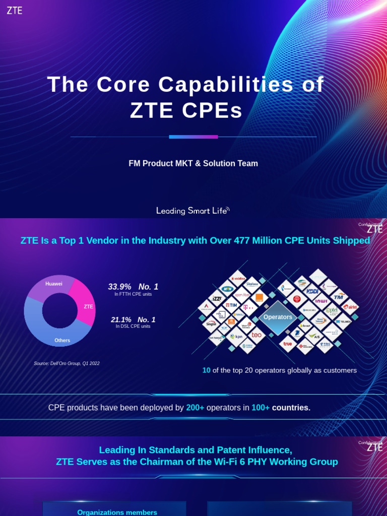 The Core Capabilities of ZTE's CPE Products - 20220830 | PDF | Multi ...