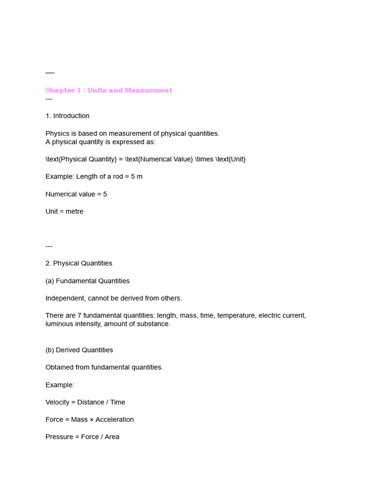 Understanding Units and Measurements in Physics | PDF | Significant ...