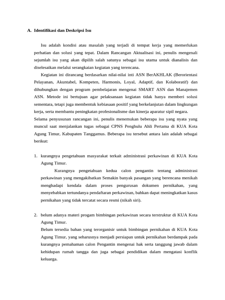Identifikasi Dan Deskripsi Isu | PDF