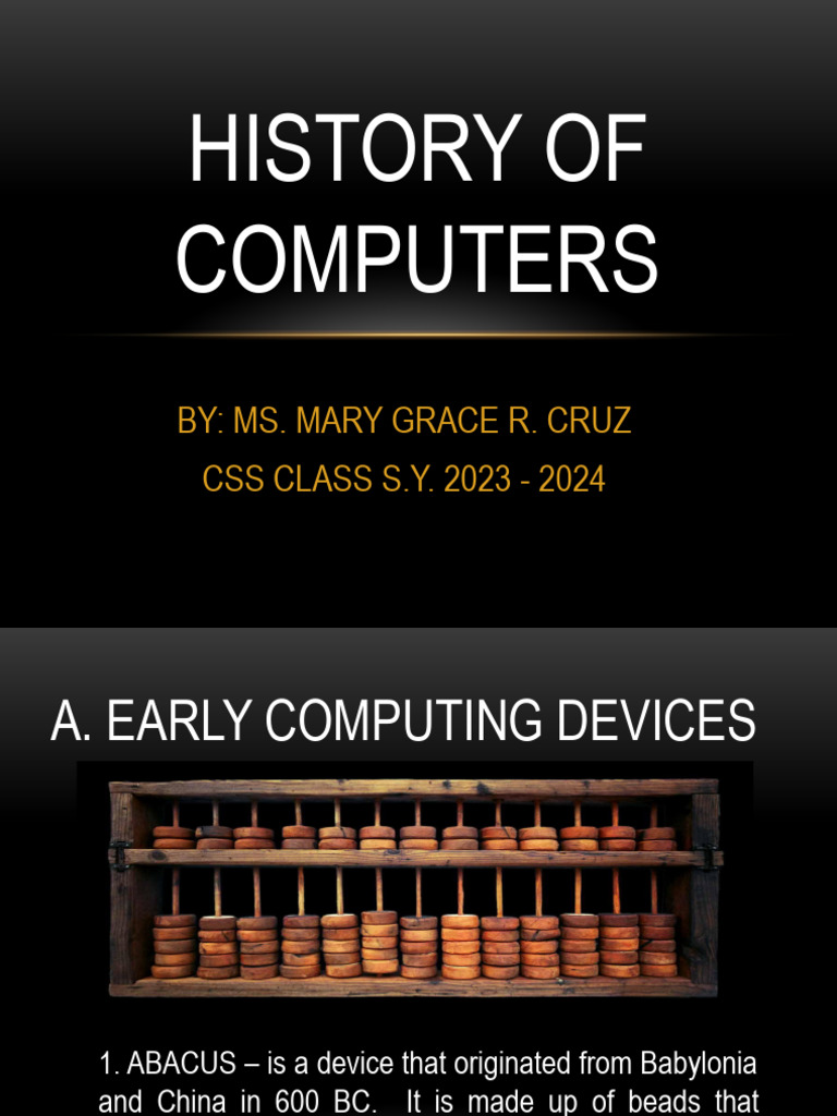 History of Computers | PDF | Office Equipment | Classes Of Computers