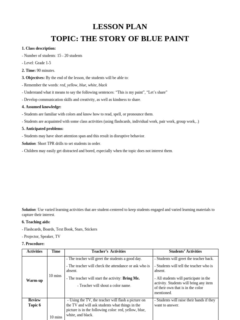 ALLEN - Lesson Plan Unit 2-Lesson 3 | PDF | Procedural Knowledge | Learning