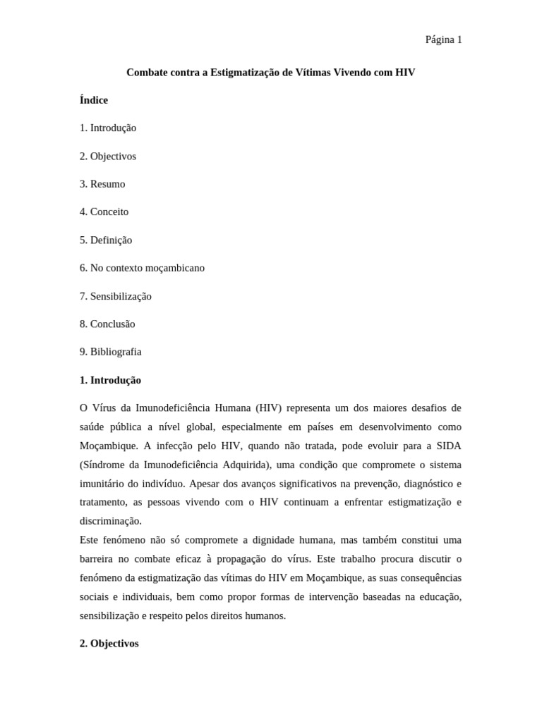 Combate ao Estigma do HIV em Moçambique | PDF | HIV/AIDS | HIV