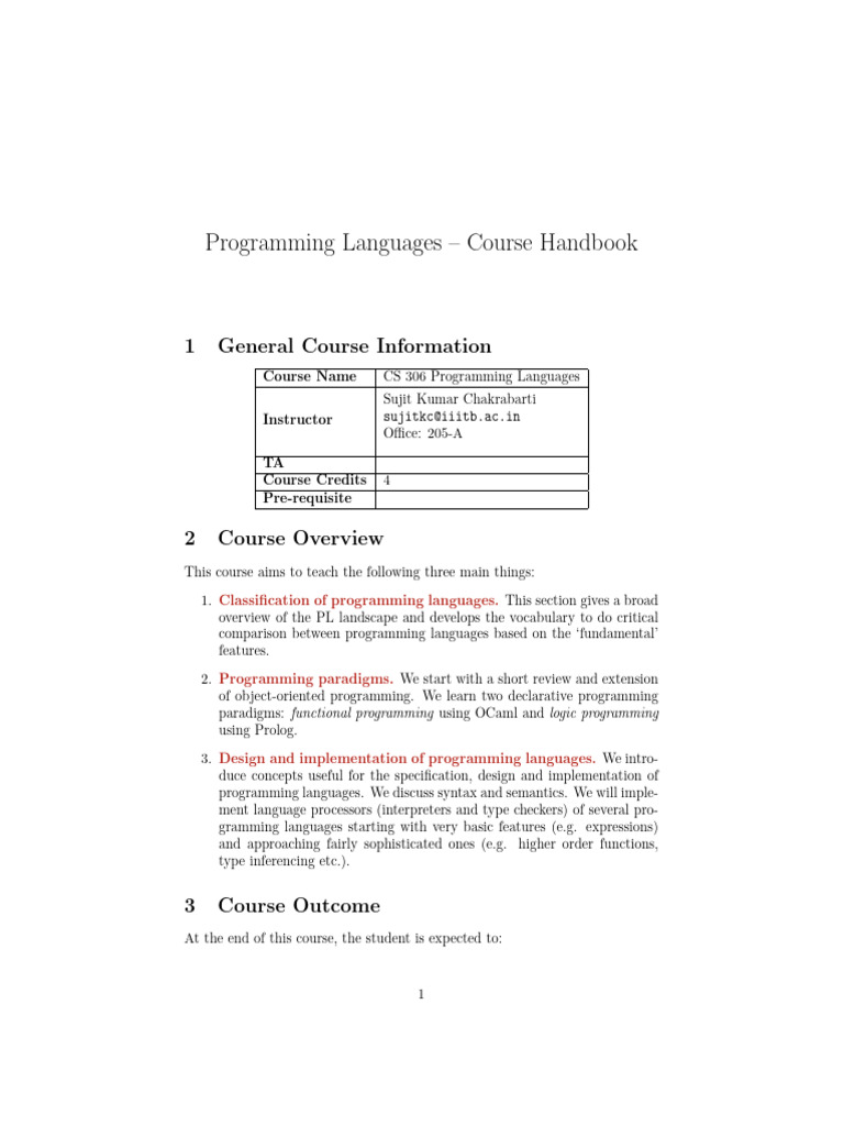 CSE754 Programming Languages December 2024 | PDF | Programming Language | Programming Paradigms