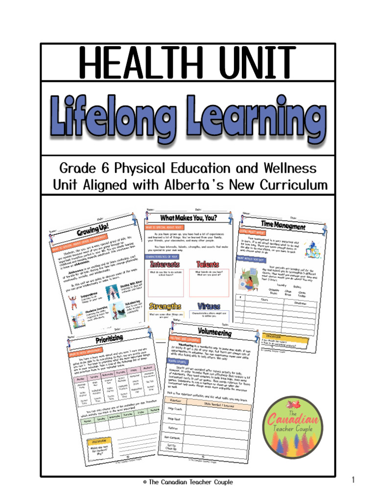 Grade 6 Physical Education and Wellness Unit Aligned With Alberta's New ...