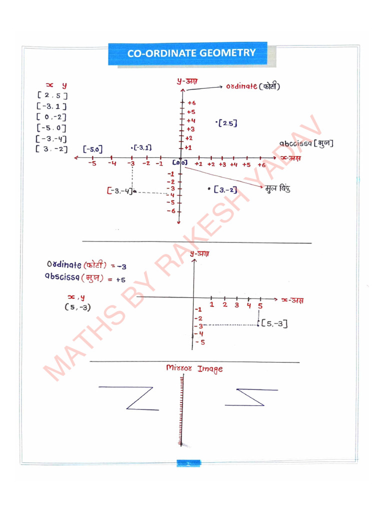 Co-Ordinate Geometry Notes-01 | PDF