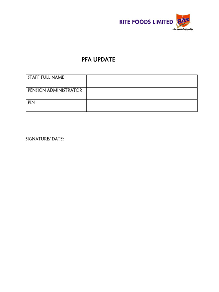 Pfa Form | PDF