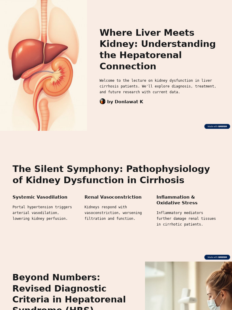 Hepatorenal Connection in Cirrhosis | PDF | Cirrhosis | Kidney