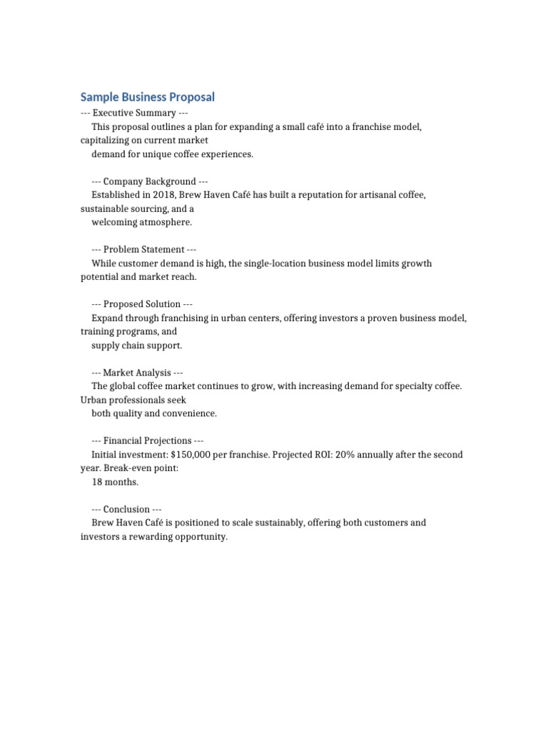 Sample Business Proposal | PDF