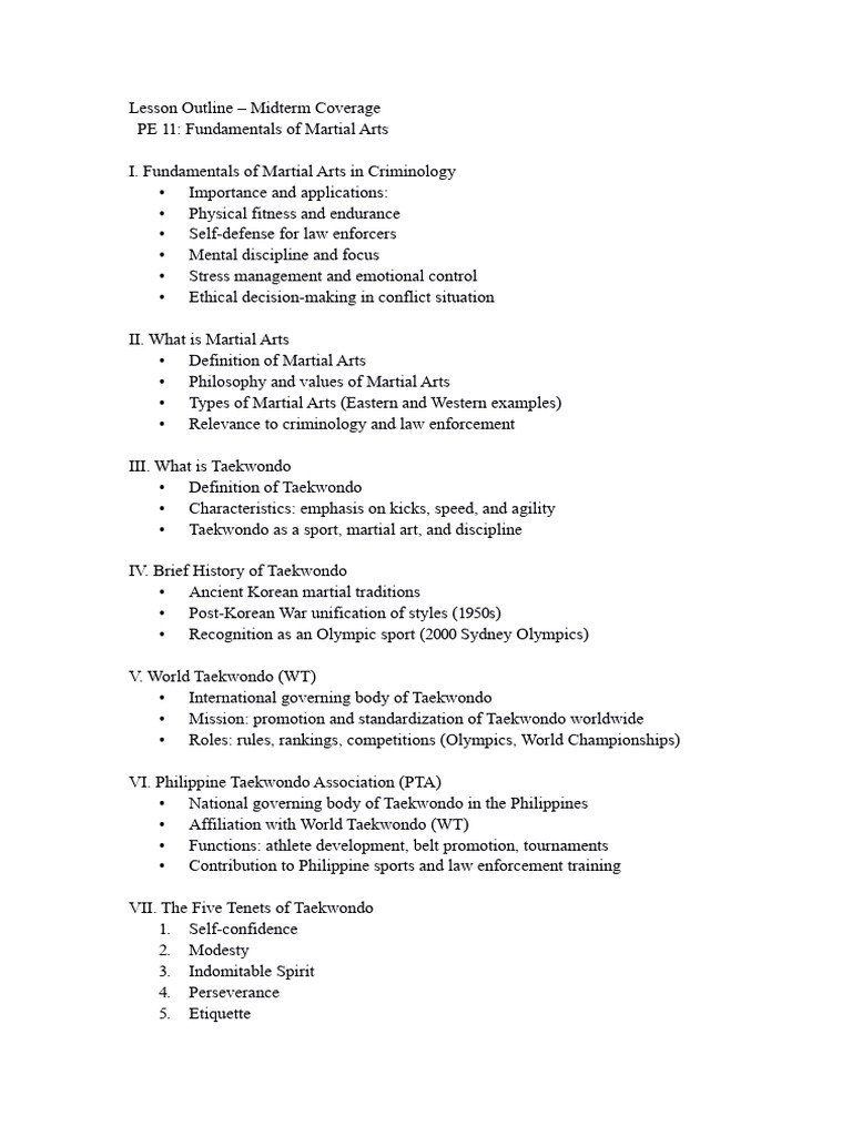 Lesson Outline PE 11 | PDF